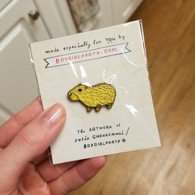 Capybara Enamel Pin Capybara Brooch Capybara Pin Badge Enamel Pin Game ...