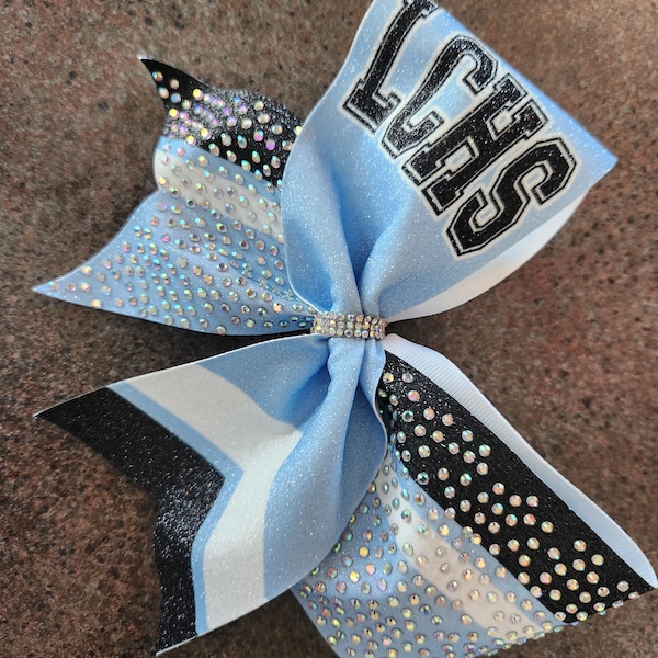 Glitter & Rhinestone Personalized Cheer Bow - Etsy