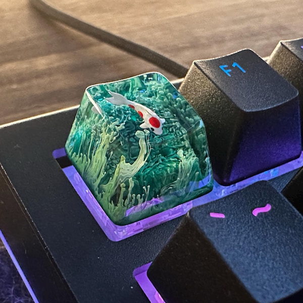 Keycap Koi Fish, Artisan Keycap, Backspace Keycap Profile Cherry and ...