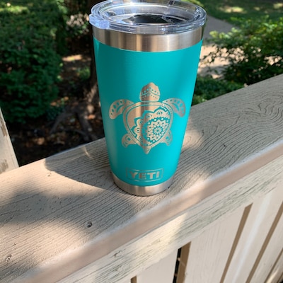 Sea Turtle Mandala Engraved YETI Rambler Tumbler Engraved Tumbler ...