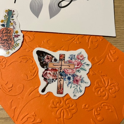 Faith Journal Sticker Pack With Butterfly and Cross Design - Etsy