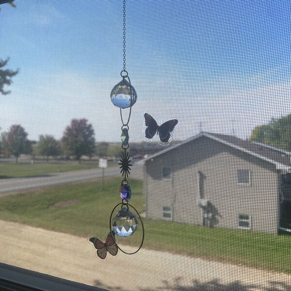 Star Sun Catcher | Hanging Gold Crystal Prism | Sun Boho Window Hanger ...