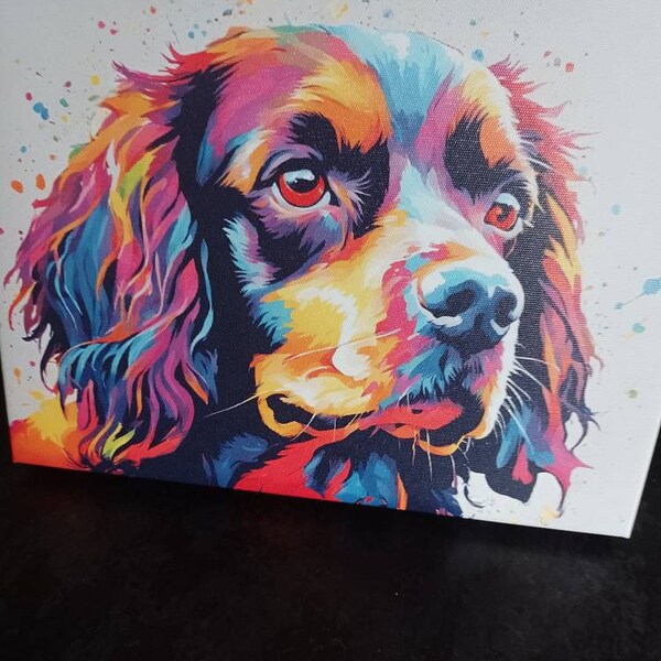 Bold Staffordshire Bull Terrier Canvas Art, Dog Wall Canvas Art, Pet ...