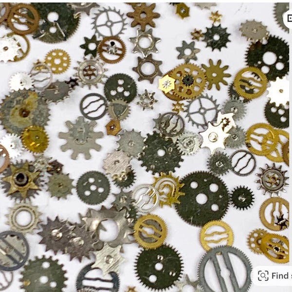 50 Flat Watch Wheel 5mm Gold Copper Oil Slick Steampunk Gear Part ...