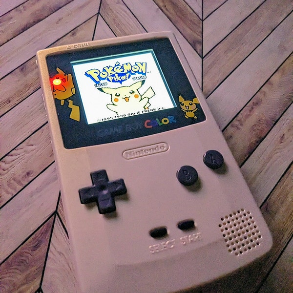 Game Boy PIKACHU IPS BACKLIT Nintendo Gameboy Color and Free Game! With ...
