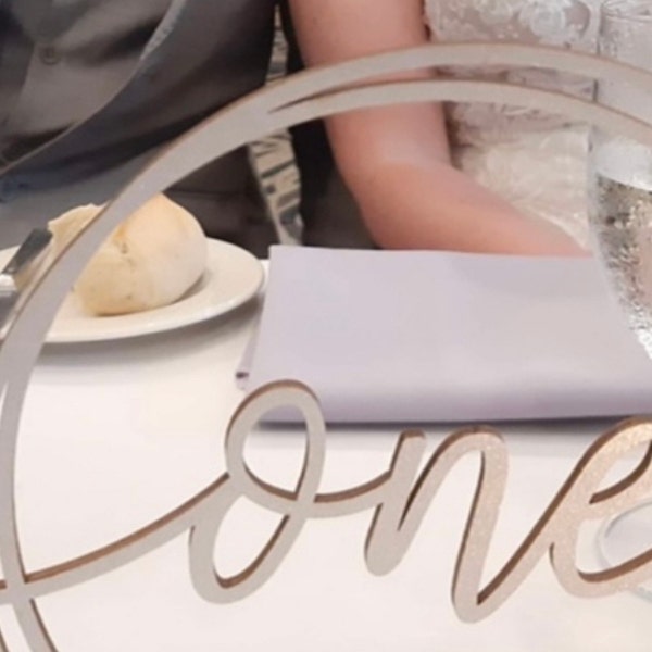 Circle Wood Table Numbers Wedding Reception Numbers Gold Table Numbers ...