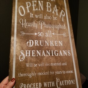 Open Bar Wedding Sign Drunken Shenanigans Sign Our Wedding - Etsy