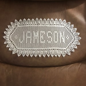 Filet Crochet Family Heirloom Name Doily Pattern - Etsy