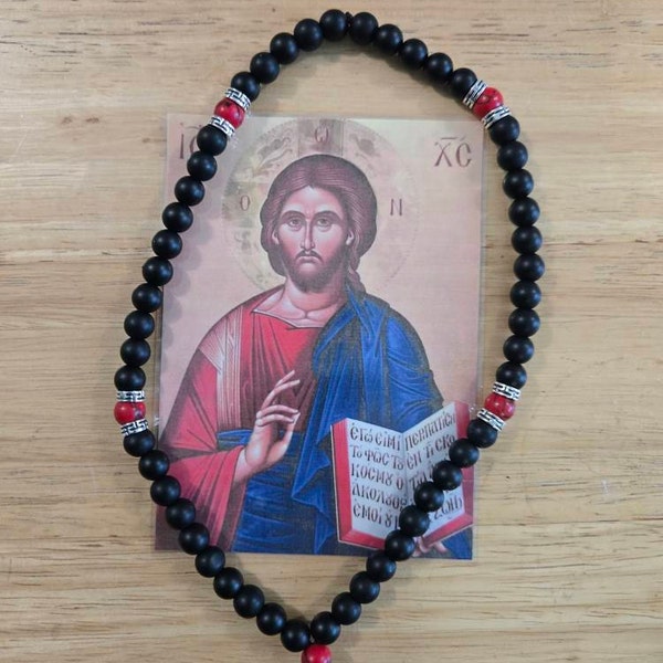 Orthodox Prayer Rope, Garnet and Jade Gemstone Beads, Hematite Stone ...