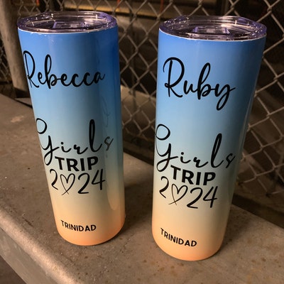 Girl Group Trip Vacation Tumblers, Birthday Vacation Girls Trip Cups ...