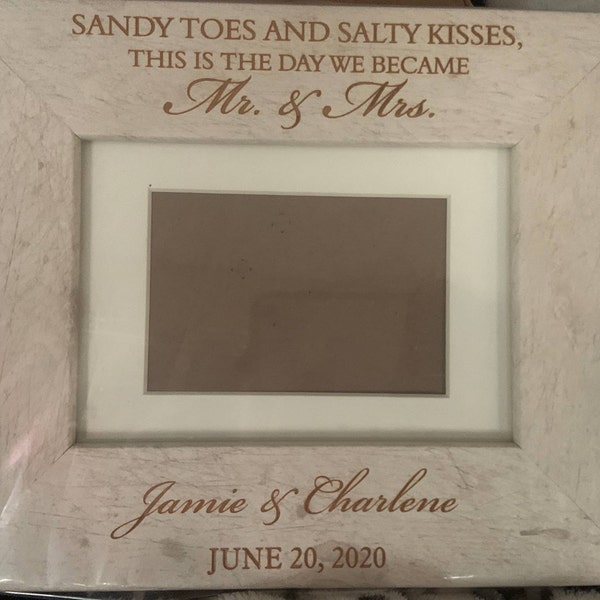 Beach Wedding Picture Frame Personalized With Names and Wedding Date ...
