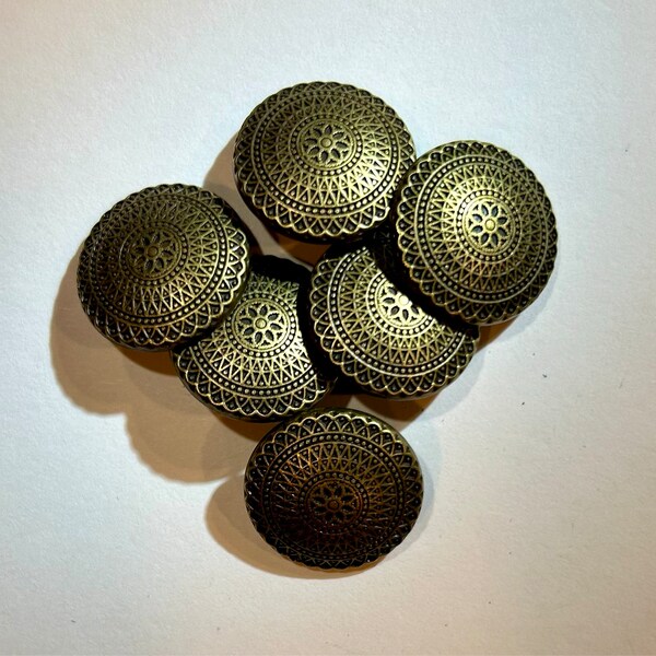 Metal Floral Buttons-6pcs Antique Silver/bronze Button for Sewing ...