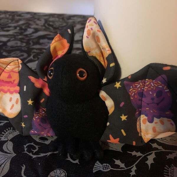 Small Red Bat With Flames and Fire Print Soft Stuffed Plush Kids Toy ...