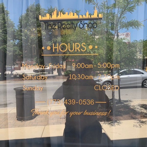 Store Hours Decal, Hours of Operation Sticker, Business Hours Door ...