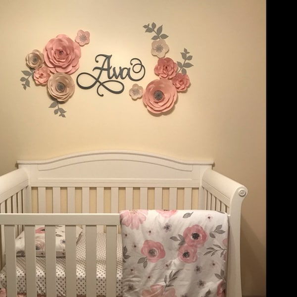 Emma Wood Name Sign for Nursery Wall Hanging - Custom Name for Above ...