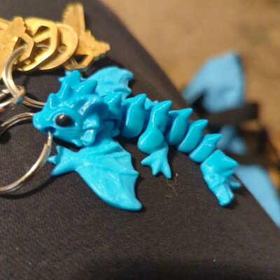 Flexible Dragon 3D Print Tiny Wyvern Keychain Made-to-order ...