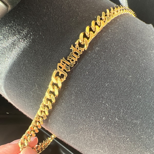 Custom Letter Name Necklace, 8mm Cuban Chain Necklace, Name Choker ...