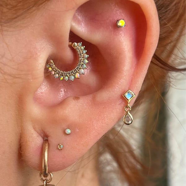 NEW Dido 14K Solid Gold Bead Charm Double Chain Attachment 14K Gold ...