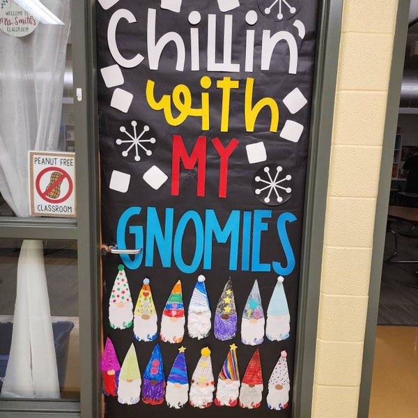 Winter Gnome Decor- Classroom Bulletin Board- Gnomethemed Door Set ...