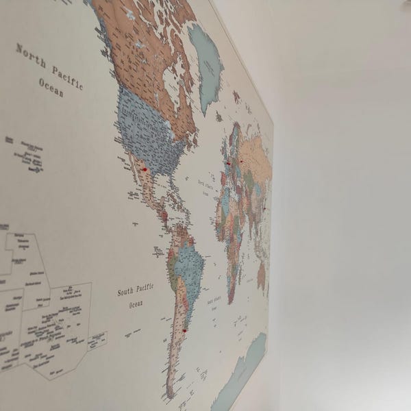 Places You've Been World Map, Large Detailed Push Pin Travel Map ...