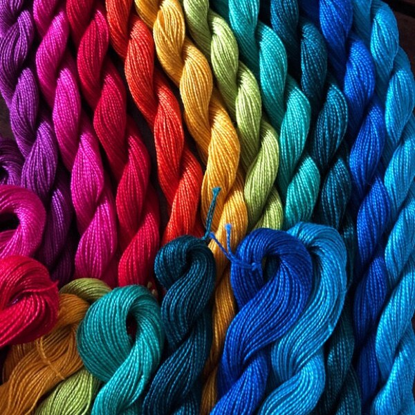 Hand Dyed Embroidery Thread Pack (10 Colours) - Brights Collection - Etsy