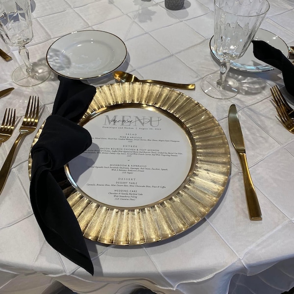 6”/7”/8” Circle Menu Cards, Round Menu for Standard Dinner Plates ...