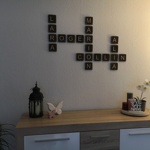 5.5 Large Scrabble Tiles, Scrabble Tile Wall Art Letters , Wooden ...