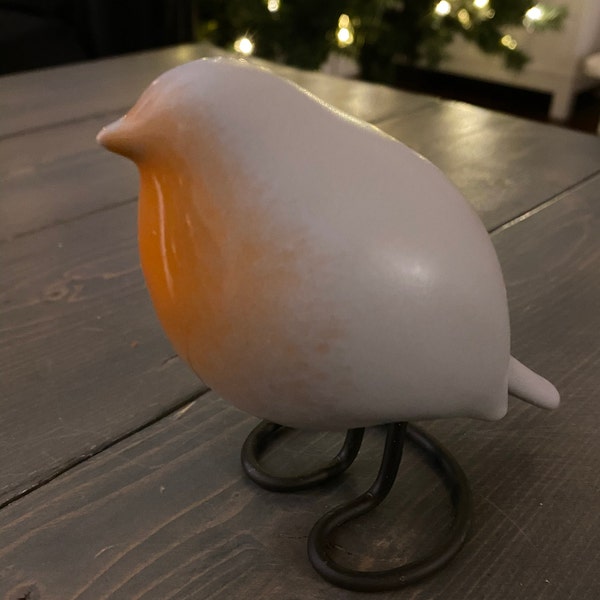 Ceramic Robin | Handmade Decorative Bird | Small Bird Sculpture - Etsy