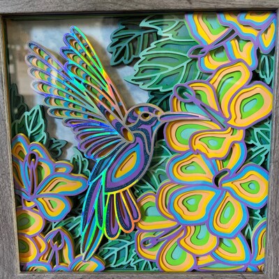 Hummingbird Colibri 3D Mandala Svg Files, Multilayer Panel for Laser ...