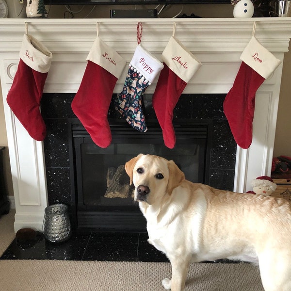 Labrador Retriever Christmas Stocking / Dog Stocking / Personalized ...