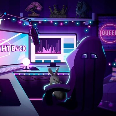 Stream Animated Screen Pixel Style Retro Desk Cat Game Room Twitch ...