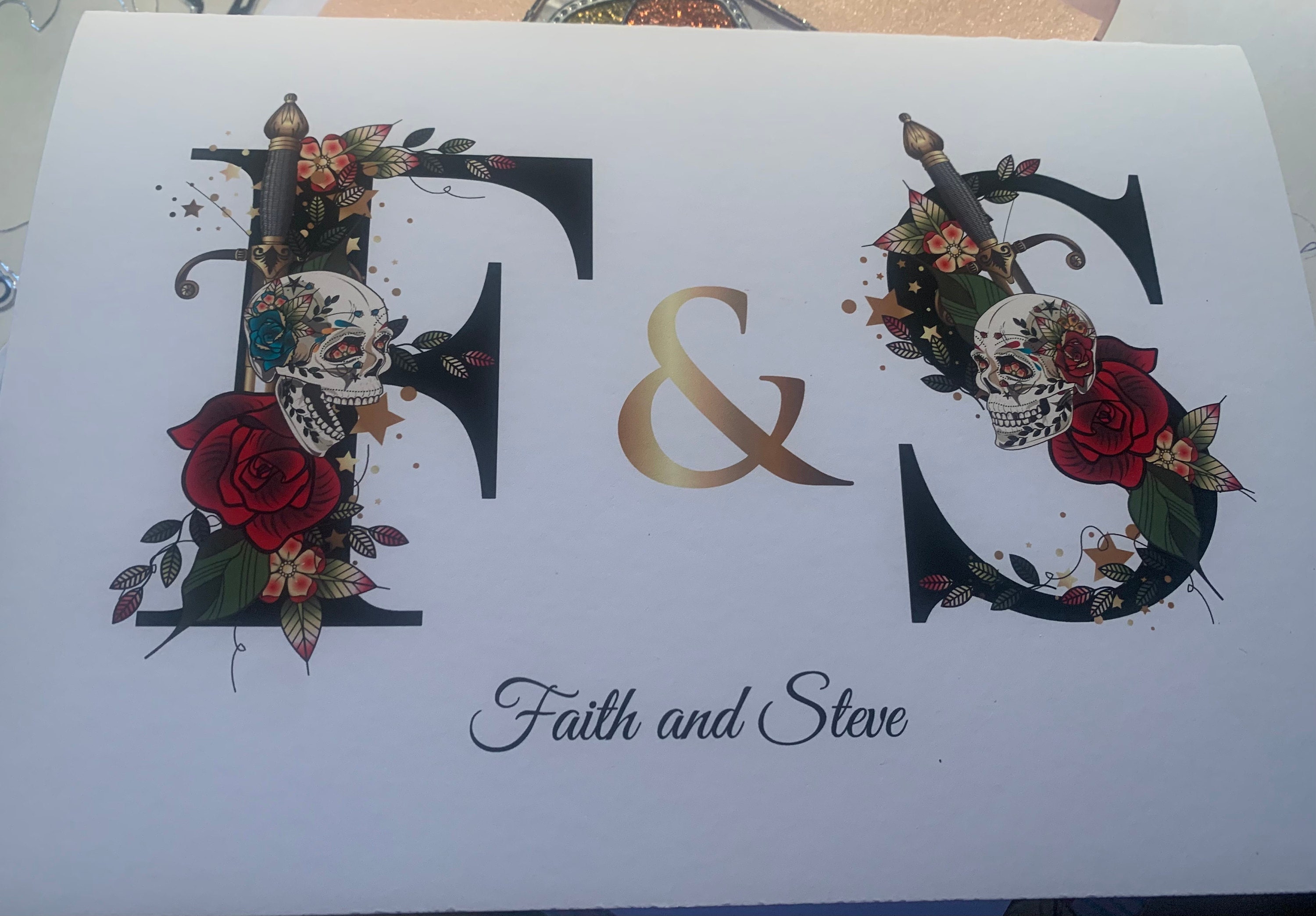 Couple Card Card With Names Personalised Card Alt Wedding | Etsy UK