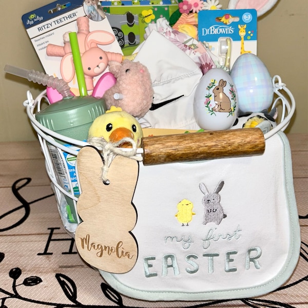 Easter Basket Tags | Bunny Tags | Name Tags | Easter Basket | Custom ...