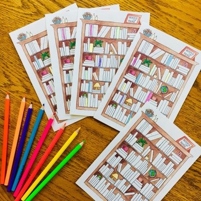 BOOK READING TRACKER Journal Bookshelf Reading Tracker Print - Etsy