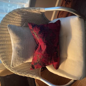 Any Size Red Turkish Kilim Throw Pillow Cover, Dark Red Bohemian Kilim ...