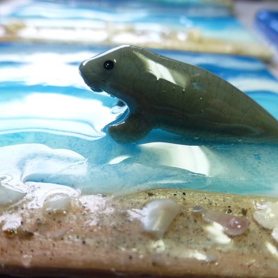 Tiny Manatee Figurine Soft Plastic Animal for Diorama or Aquarium ...