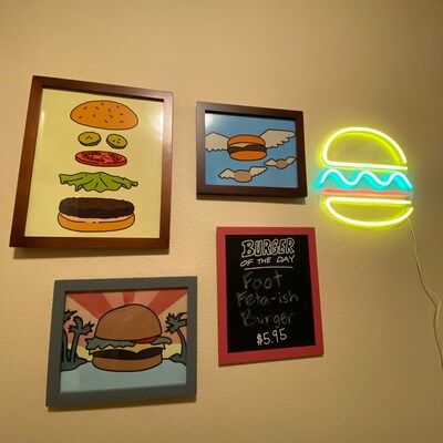 Bob's Burgers Art Flying Burgers Poster Framed Art Print Flying ...