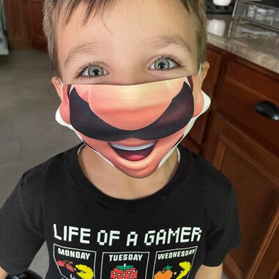 Kids Face Mask Cover Shield Mario Bros Collection Part 1 - Etsy