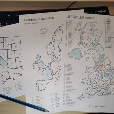 EDITABLE UK Sales Map, Business Postcode Sales Map, Color in Map, Etsy ...
