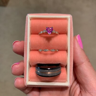 Oval Ring Box Cream Ring Box Engagement Ring Box Two Ring - Etsy