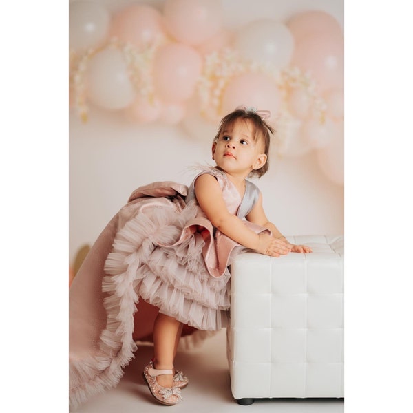 Satın Toddler Sparkle Prom Gown Detachable Train, Long Custom Luxury ...