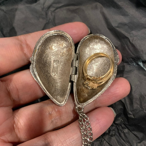 LAST ONE Blue Poppy Locket, Aqua Turquoise Locket, Floral Brass Art ...