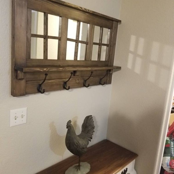 Coat Rack, Mirrored Coat Rack, Rustic Coat Rack, Entry Way Coat Rack ...