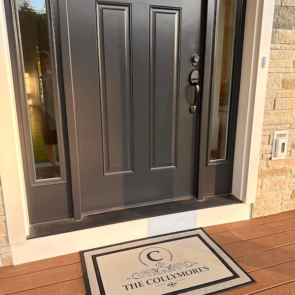Monogram Custom Family Last Name Doormat Welcome Mat - Personalized ...