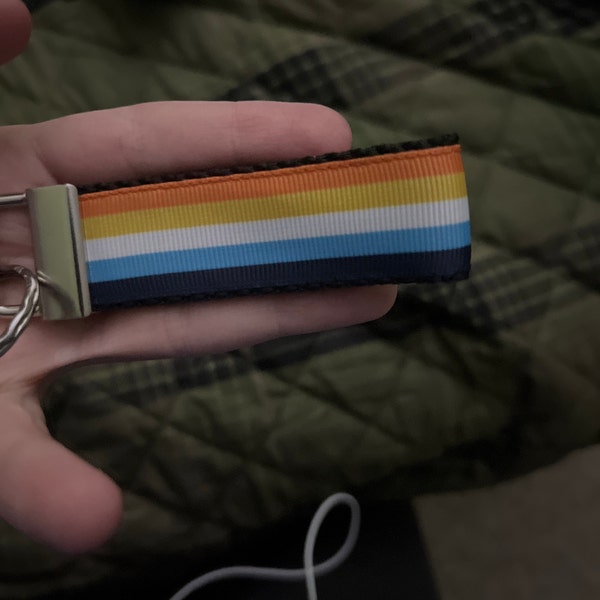 Aroace Flag Keychain Aroace Wristlet Aroace Key Fob Aroace Key Ring ...