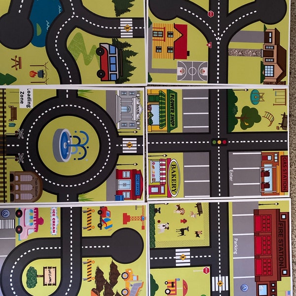 Car Play Mat Printable Set // Cars // Downloads // Roads // Printable ...