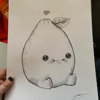 Fat Little Dog - Sketch Drawing Illustration - 8.5 X 11 Animal Art ...