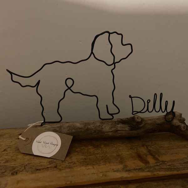 Handmade Wire Cockapoo on Driftwood Home Decor Dog Gifts Dog Presents ...