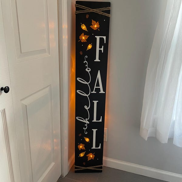 LED Lighted Welcome Witches Halloween Porch Sign for Front Porch, Witch ...