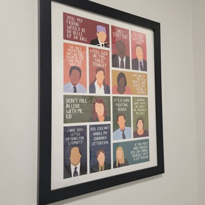 The Office TV Show Characters Printable Poster With Quotes, the Office ...